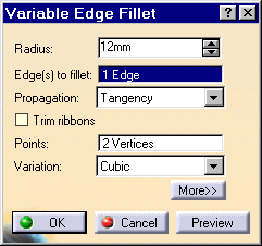 Variable Radius Fillet